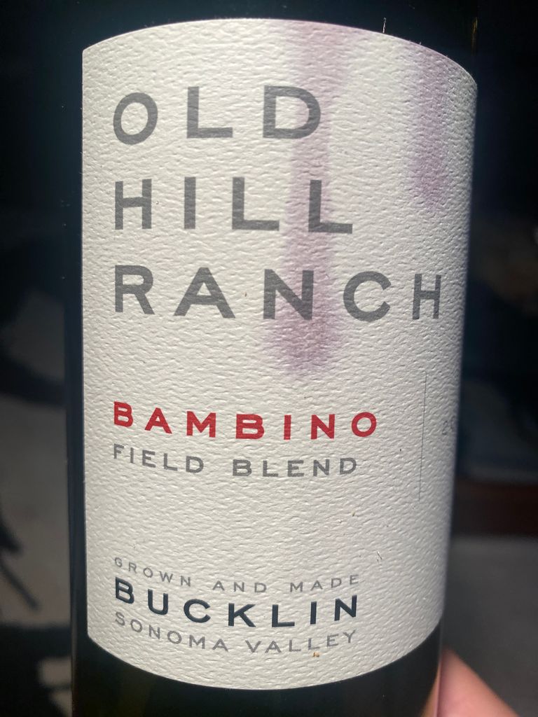 2022 Bucklin Bambino Field Blend Old Hill Ranch, USA, California ...