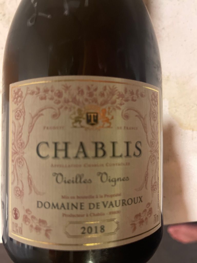 2018 Domaine de Vauroux Chablis Vieilles Vignes, France, Burgundy ...