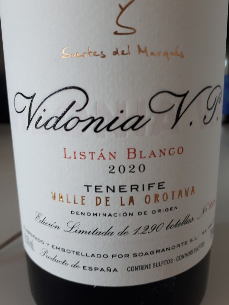 2021 Suertes del Marqués Valle de la Orotava Vidonia V.P., Spain ...