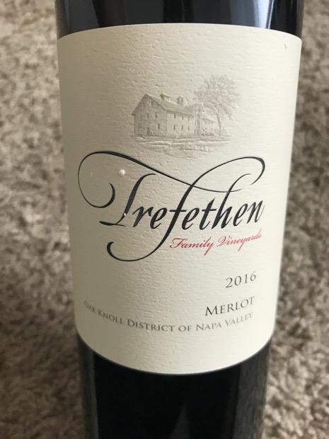2016 Trefethen Merlot, USA, California, Napa Valley, Oak Knoll District ...