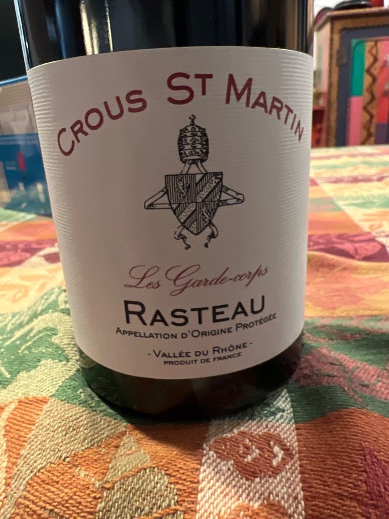 2019 Crous St. Martin Rasteau Les Garde-Corps, France, Rhône, Southern ...