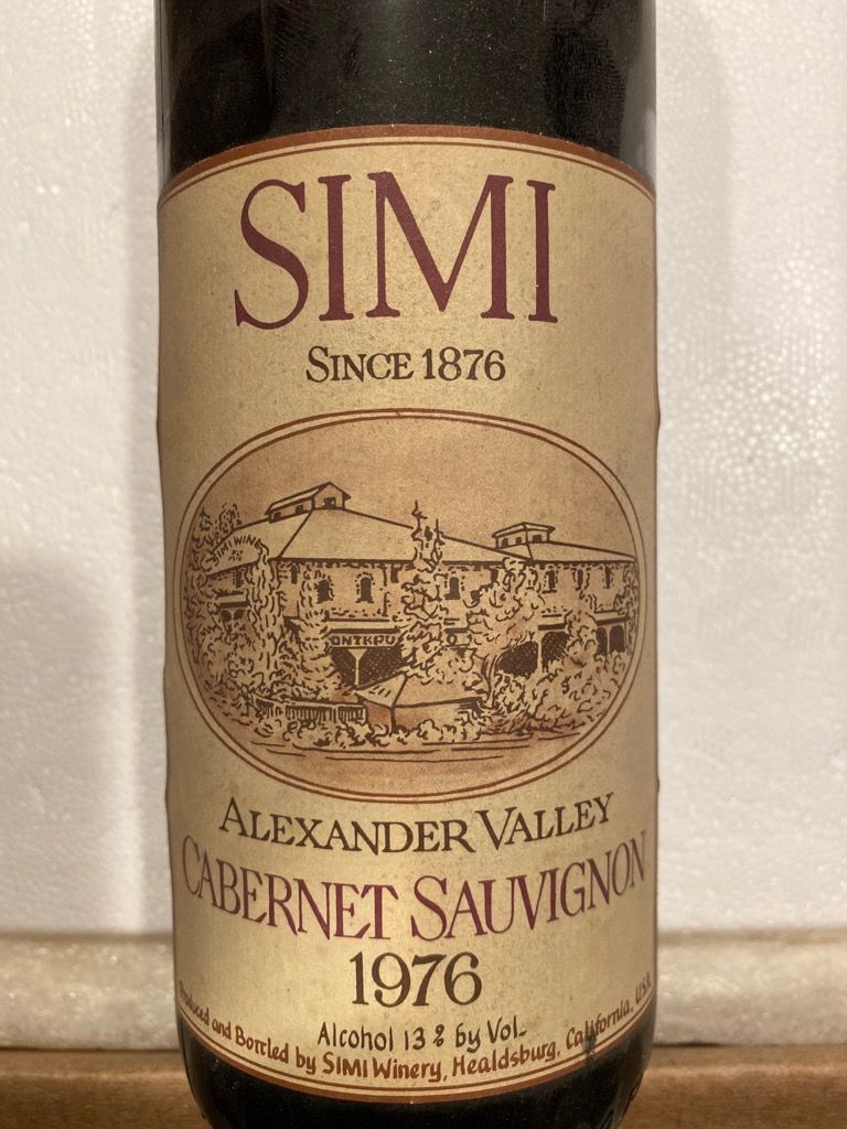 1976 Simi Cabernet Sauvignon Alexander Valley, USA, California, Sonoma ...