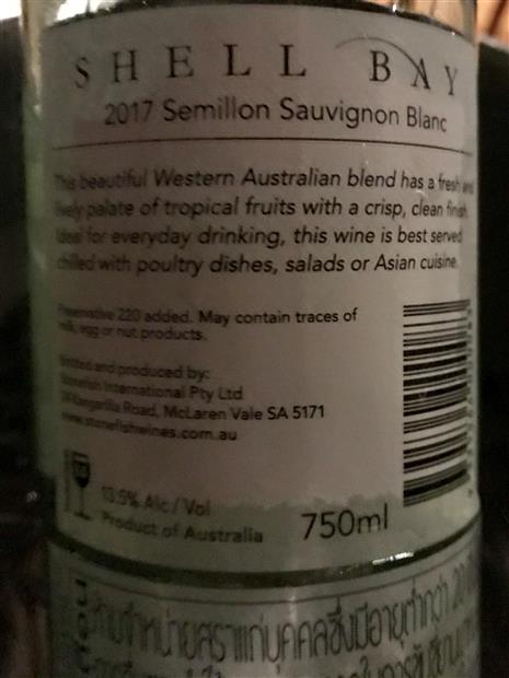 2017 Stonefish Shell Bay Semillon Sauvignon Blanc, Australia, Western ...