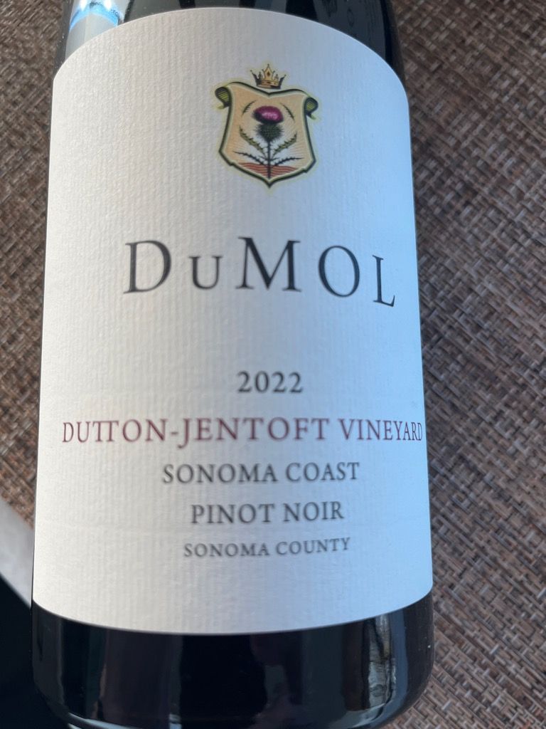 2022 DuMOL Pinot Noir Dutton - Jentoft Vineyard, USA, California ...