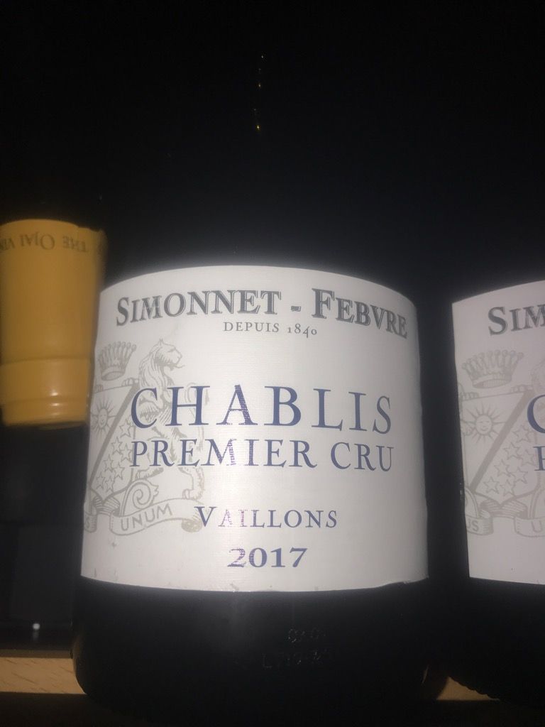 2017 Simonnet-Febvre Chablis 1er Cru Vaillons, France, Burgundy ...