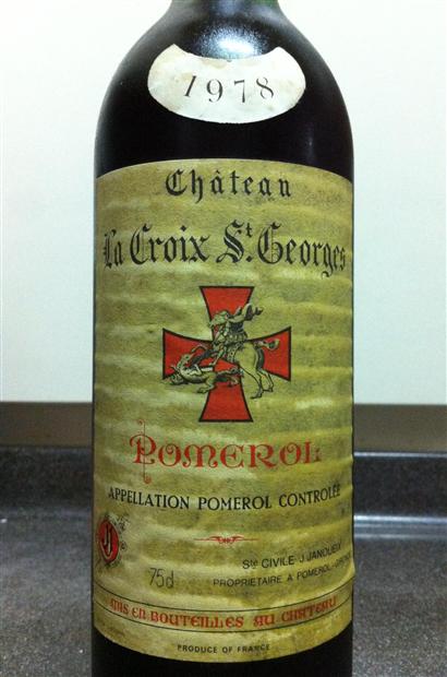 1978 Château La Croix St. Georges, France, Bordeaux, Libournais ...