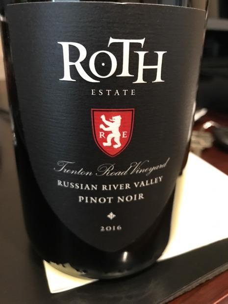 2016 Roth Estate Pinot Noir Trenton Road, USA, California, Sonoma ...
