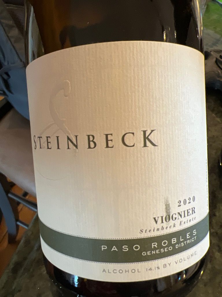 2020 Steinbeck Viognier, USA, California, Central Coast, Paso Robles ...