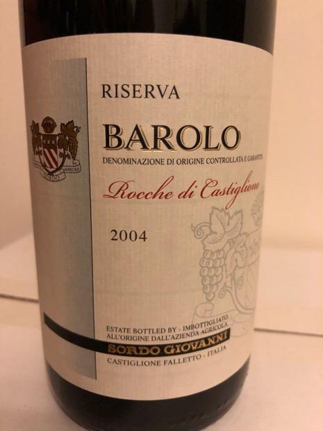 2004 Giovanni Sordo Barolo Riserva Rocche di Castiglione, Italy ...