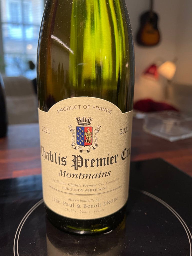 2021 Jean-Paul & Benoit Droin Chablis 1er Cru Montmains, France ...