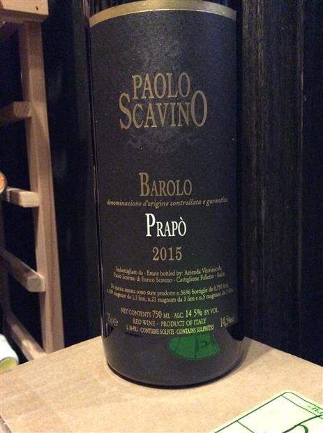 2015 Paolo Scavino Barolo Prapò, Italy, Piedmont, Langhe, Barolo ...
