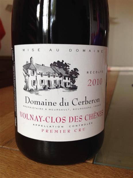 2019 Domaine du Cerberon Volnay 1er Cru Clos des Chênes, France ...