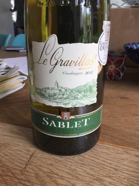 2015 Le Gravillas Côtes du Rhône Villages Sablet Blanc, France, Rhône ...