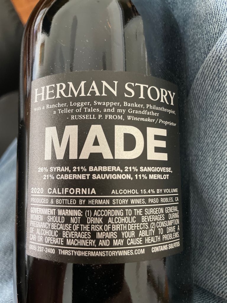 2020 Herman Story Made, USA, California - CellarTracker