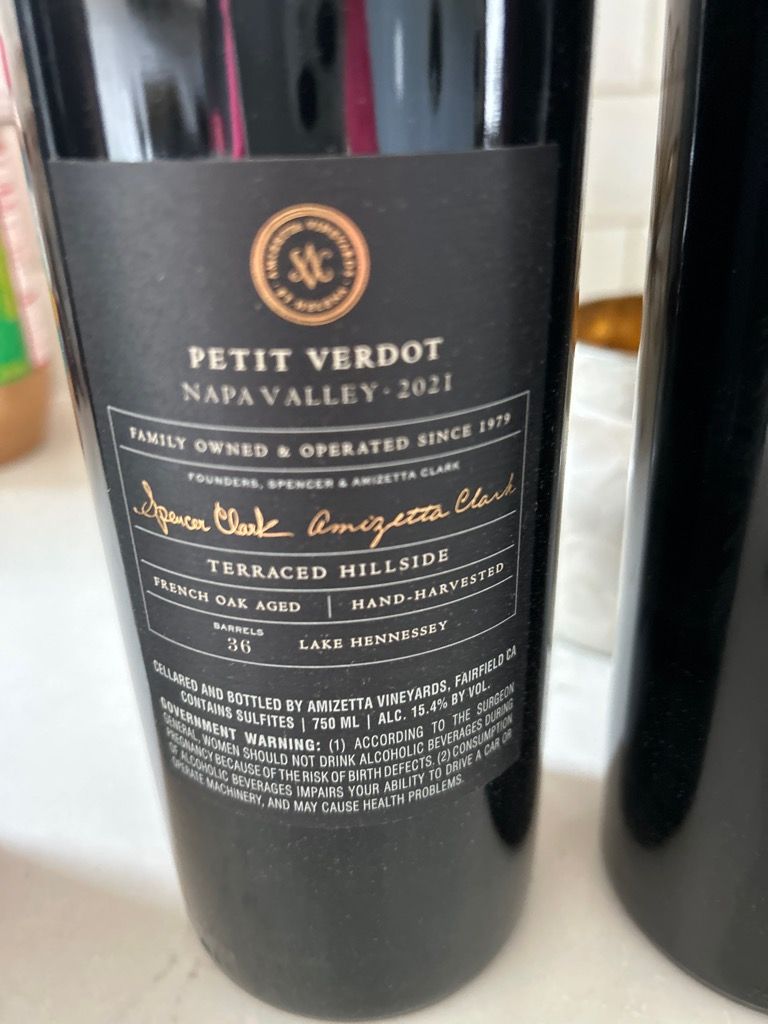 2021 Amizetta Vineyards Petit Verdot, USA, California, Napa Valley ...