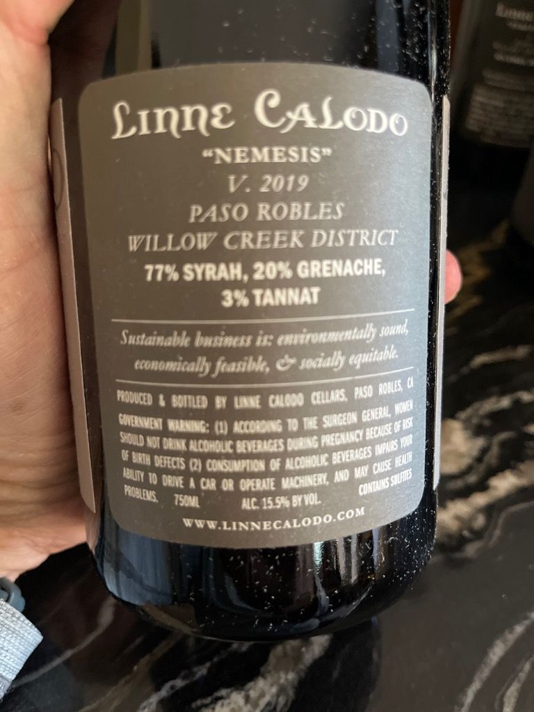 2019 Linne Calodo Nemesis, USA, California, Central Coast, Paso Robles ...