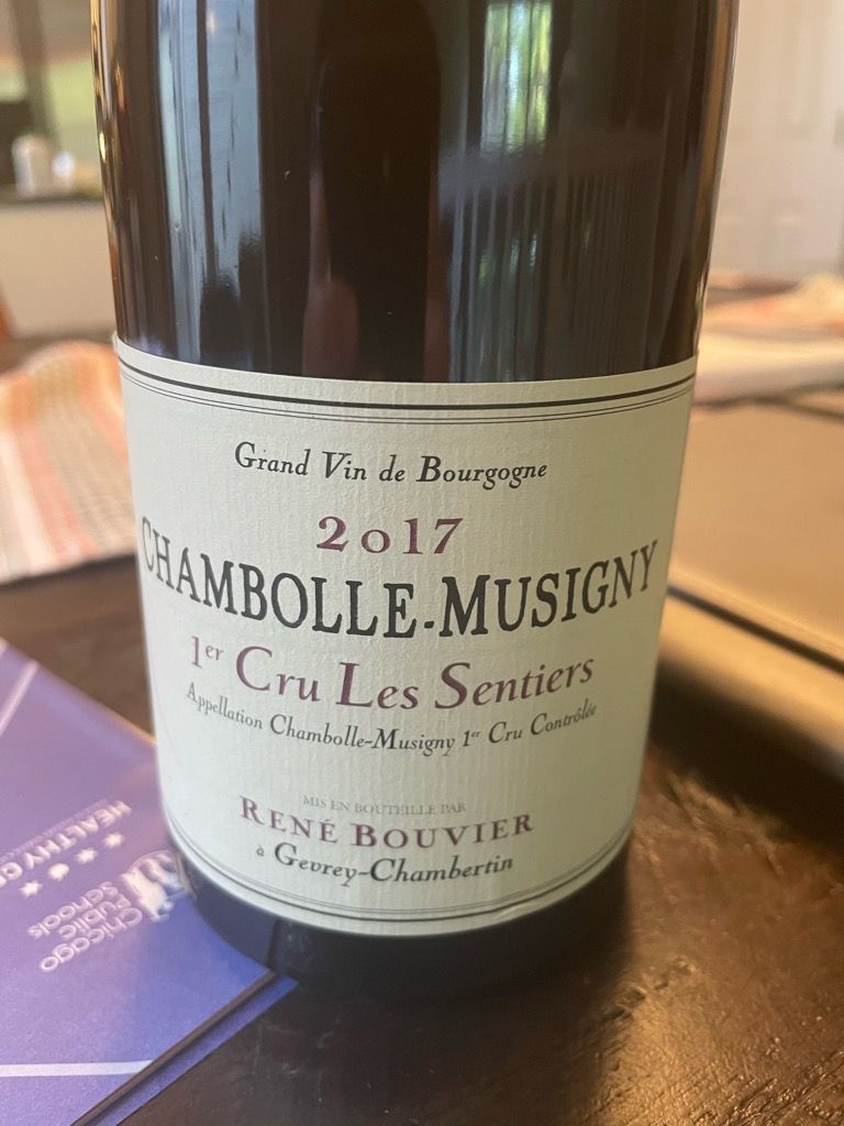 2017 René Bouvier Chambolle-Musigny 1er Cru Les Sentiers, France ...