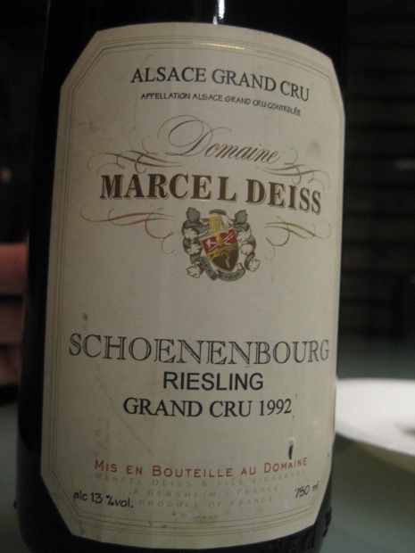 1993 Marcel Deiss Riesling Schoenenbourg, France, Alsace, Alsace Grand ...