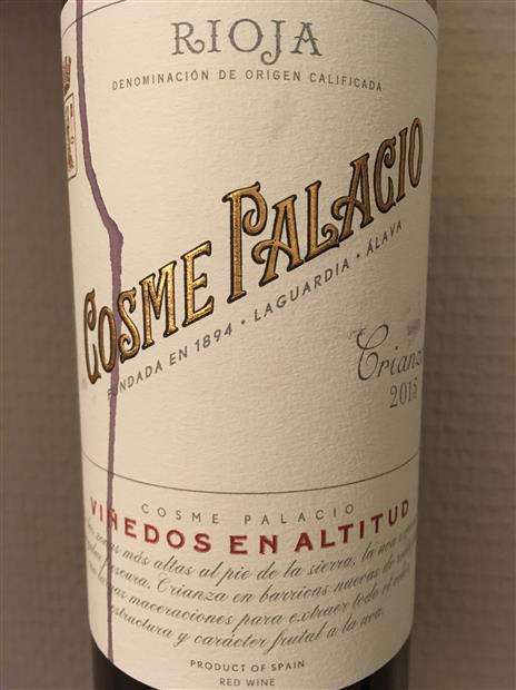 2015 Bodegas Palacio Rioja Cosme Palacio, Spain, La Rioja, Rioja ...