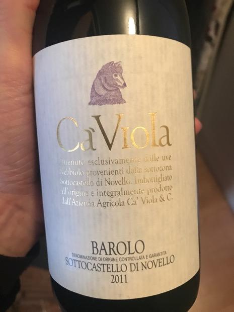 2011 Ca' Viola Barolo Sotto Castello di Novello, Italy, Piedmont ...
