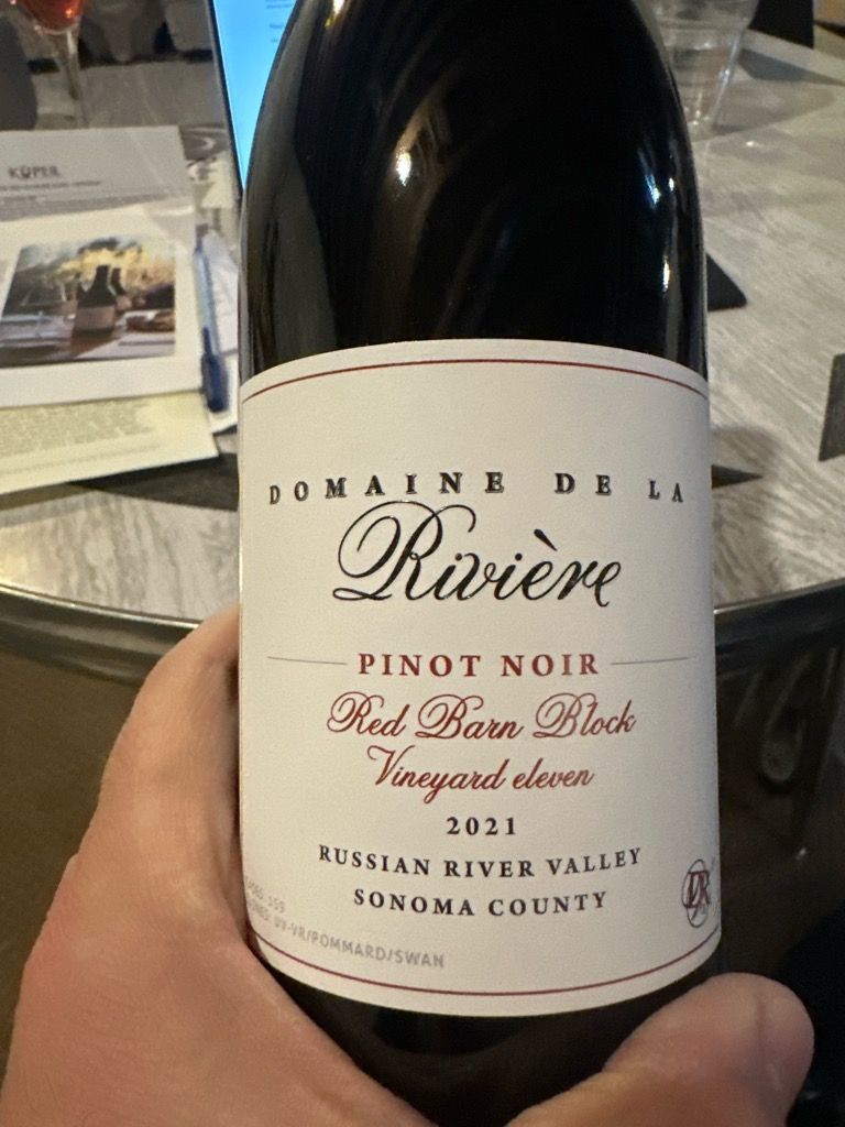 2021 Domaine de la Rivière Pinot Noir Red Barn Block Vineyard Eleven ...