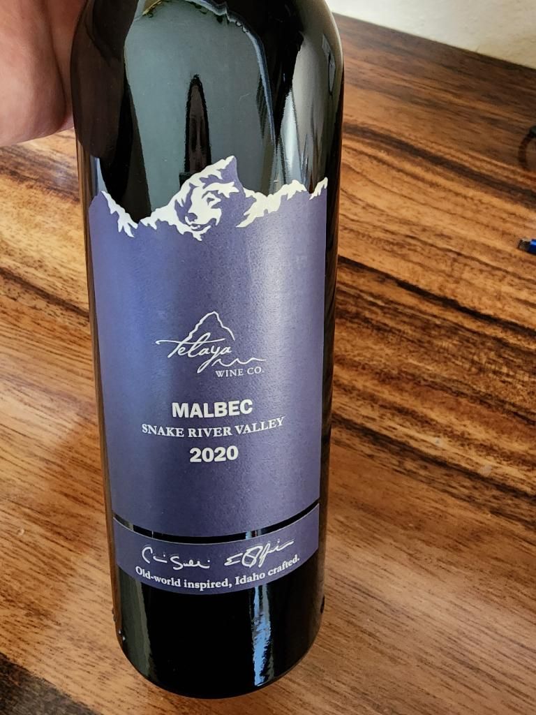 2020 Telaya Malbec Boushey Vineyards, USA, Washington, Columbia Valley ...