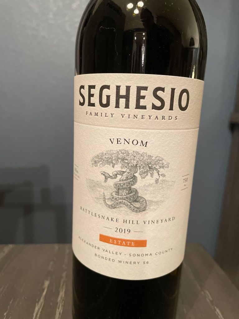 2019 Seghesio Family Vineyards Sangiovese Venom Rattlesnake Hill, USA ...