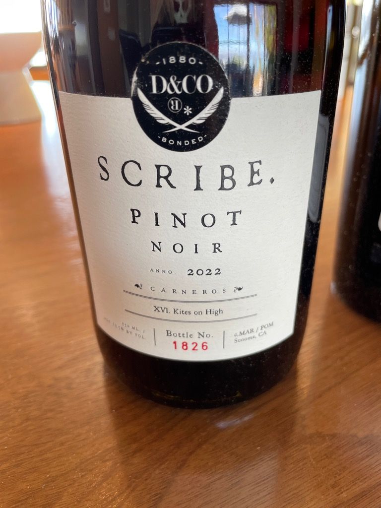 2022 Scribe Pinot Noir XVI. Kites on High, USA, California, Napa ...