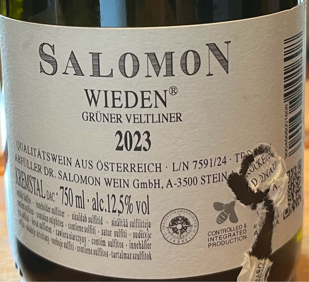 2022 Weingut Salomon Undhof Grüner Veltliner Wieden, Austria ...