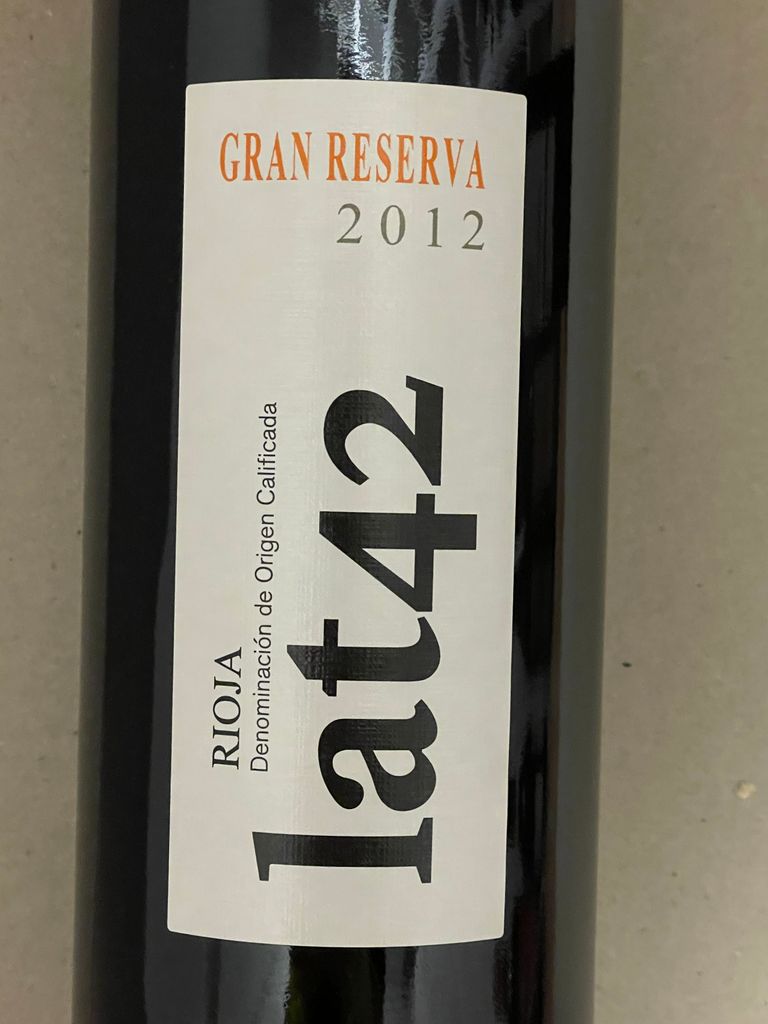 2012 La Rioja Alta Rioja lat 42 Gran Reserva, Spain, La Rioja, La Rioja ...