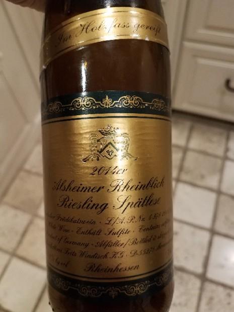 2014 Fritz Windisch Alsheimer Rheinblick Riesling Spätlese, Germany ...