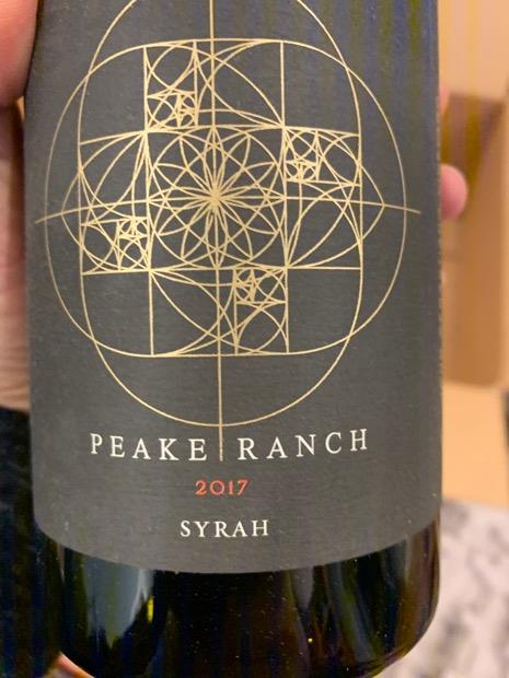 2017 Peake Ranch Syrah John Sebastiano Vineyard, USA, California ...