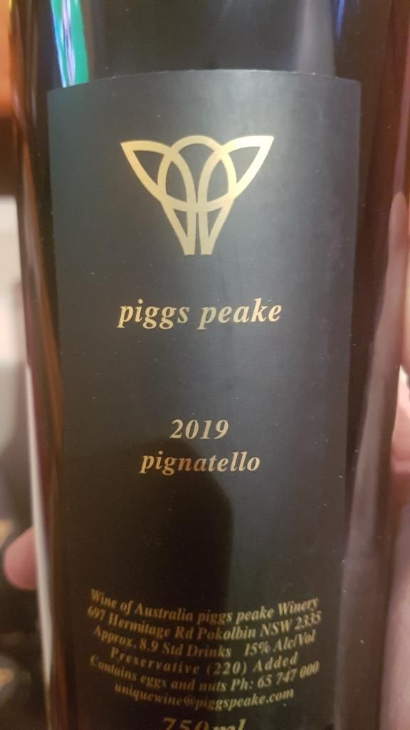 2019 Piggs Peake Pignatello Hunter Valley, Australia, New South Wales ...
