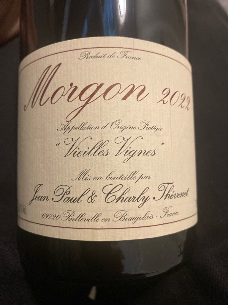 2022 Jean-Paul Thevenet Morgon Vieilles Vignes, France, Burgundy, Beaujolais, Morgon - CellarTracker