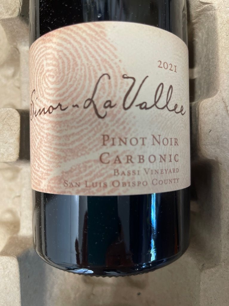 2021 Sinor-LaVallee Pinot Noir Carbonic Bassi Vineyard, USA, California ...