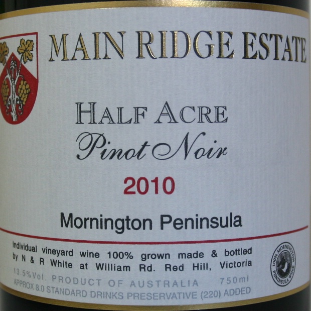 2010 Main Ridge Estate Pinot Noir Half Acre, Australia, Victoria, Port ...