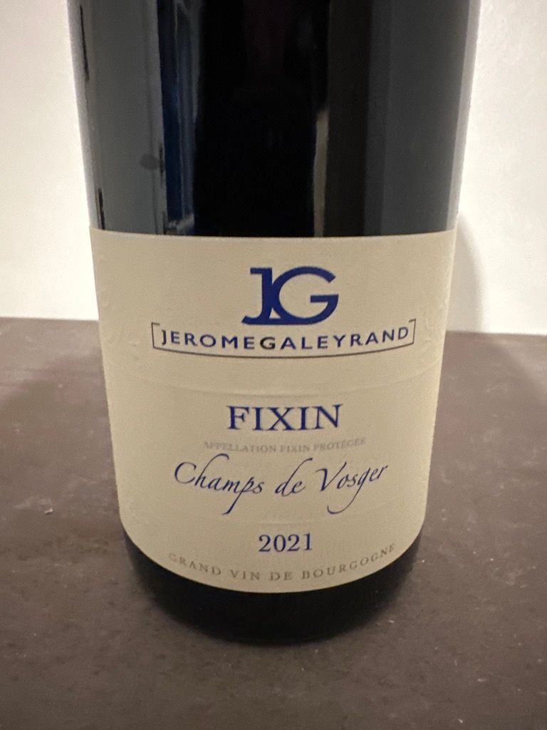 2022 Jerome Galeyrand Fixin Champs de Vosger, France, Burgundy, Côte de ...