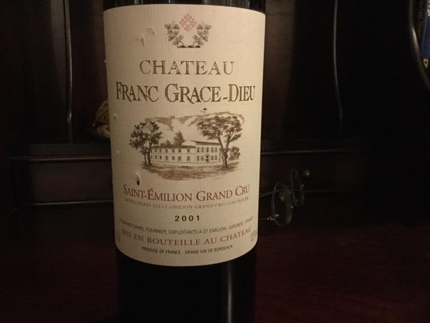 2001 Château Franc Grace-Dieu, France, Bordeaux, Libournais, St. Émilion Grand Cru - CellarTracker