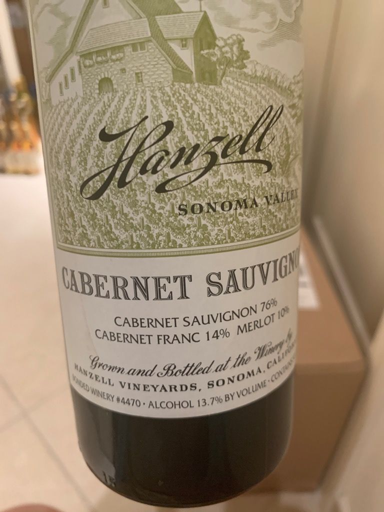 1992 Hanzell Cabernet Sauvignon, USA, California, Sonoma County, Sonoma ...