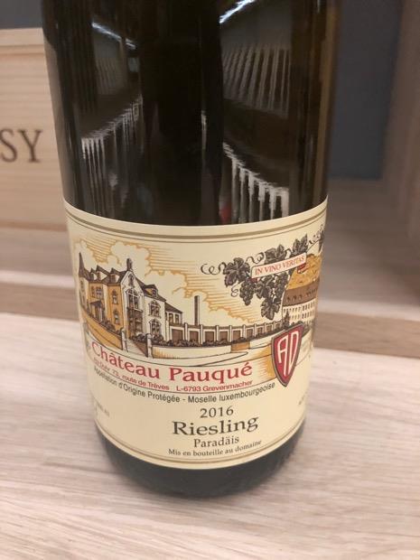 2016 Caves Albert Duhr (Château Pauqué) Riesling Paradäis, Luxembourg ...