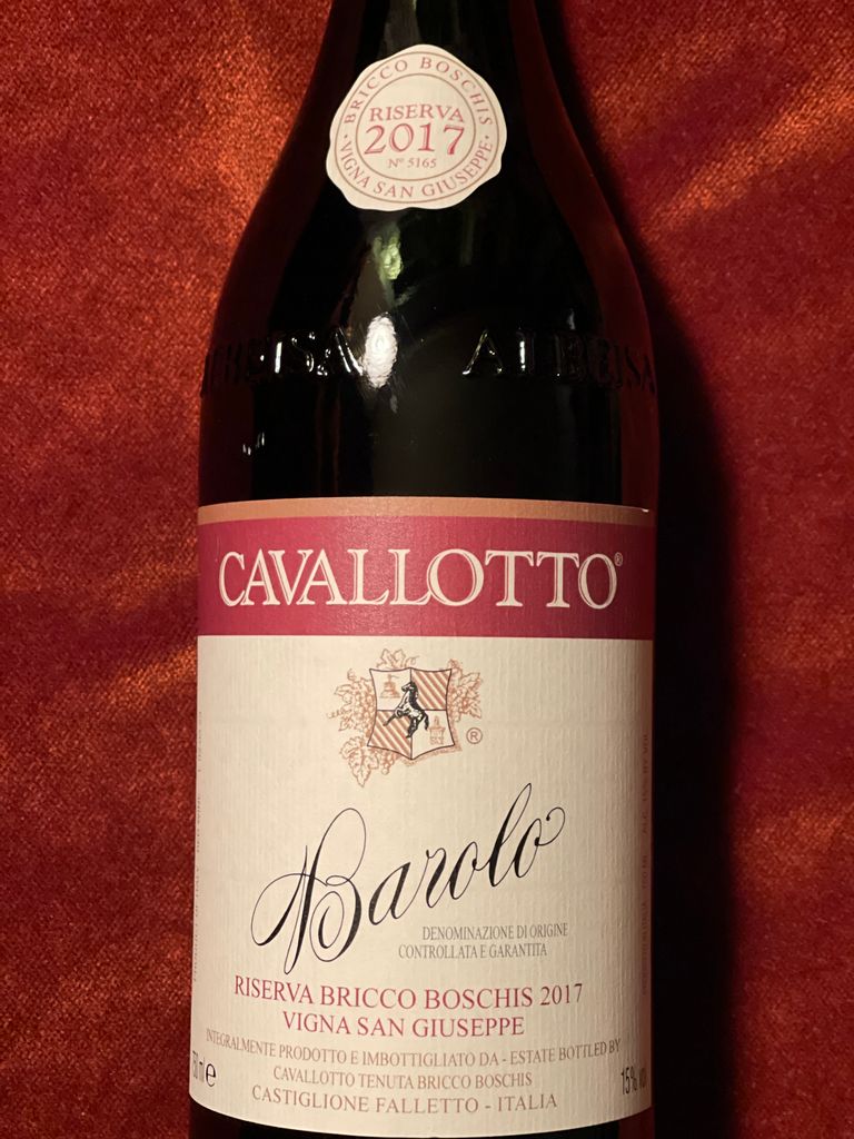 2017 Cavallotto Barolo Riserva Bricco Boschis Vigna San Giuseppe, Italy ...