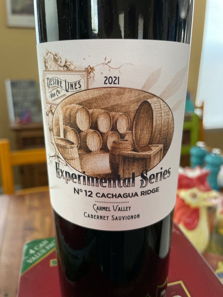 2021 Desire Lines Cabernet Sauvignon Experimental Series #12 Cachagua ...