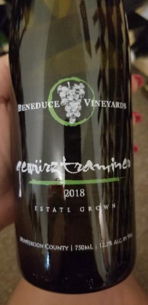 2018 Beneduce Vineyards Gewürztraminer, USA, New Jersey - CellarTracker