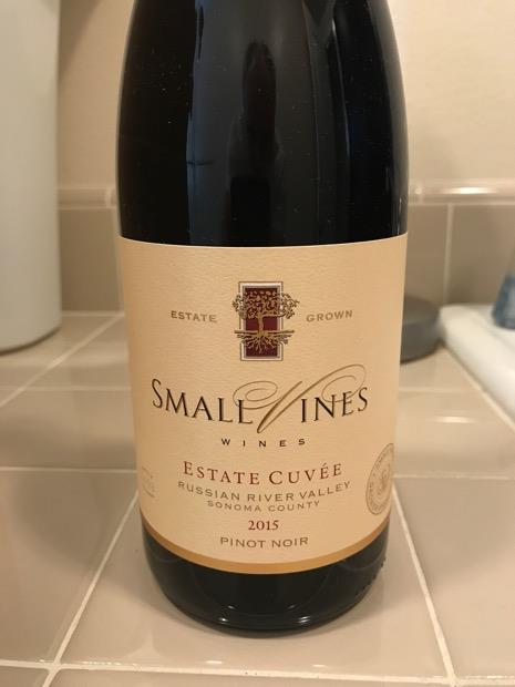 2015 Small Vines Wines Pinot Noir Estate Cuvée, USA, California, Sonoma ...