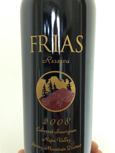 NV Frias Family Vineyard Cabernet Sauvignon Reserva Spring Mountain ...