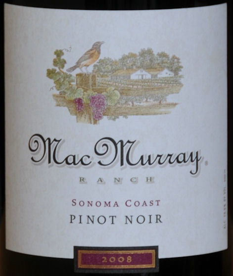 2008 MacMurray Ranch Pinot Noir Sonoma Coast, USA, California, Sonoma ...