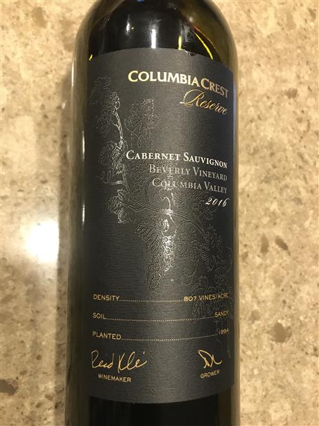 2016 Columbia Crest Cabernet Sauvignon Reserve Beverly, USA, Washington ...