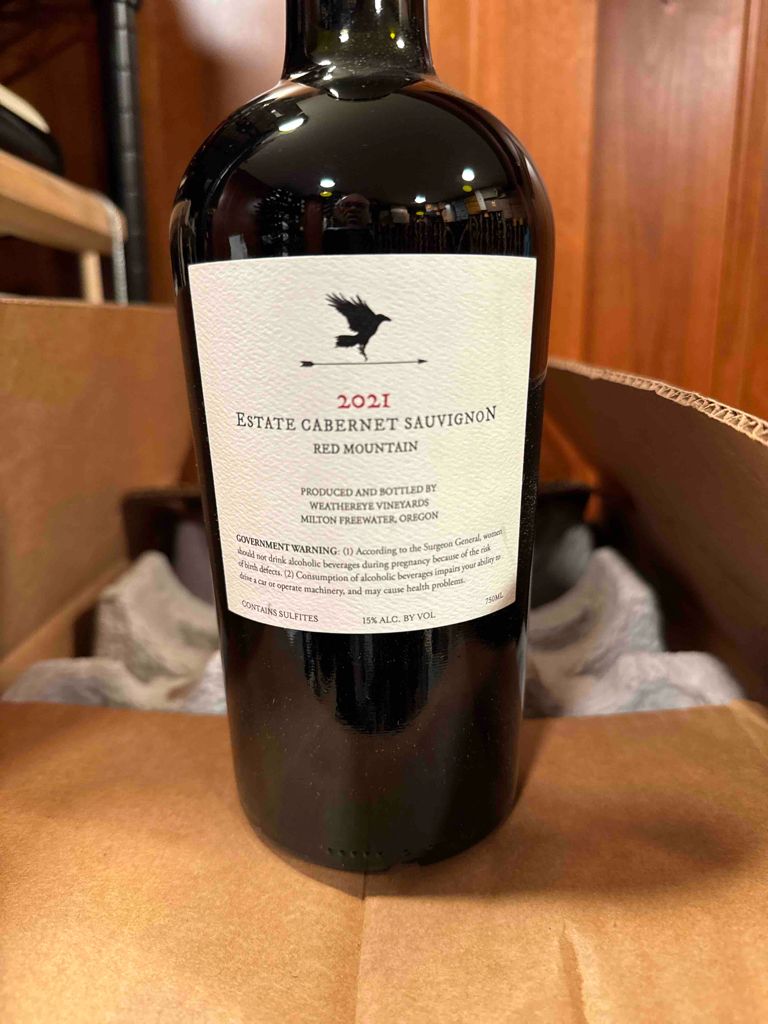 2021 WeatherEye Vineyards Cabernet Sauvignon Estate, USA, Washington ...
