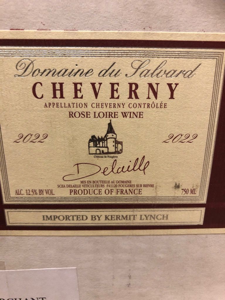 2022 Domaine du Salvard Cheverny Rosé, France, Loire Valley, Touraine ...