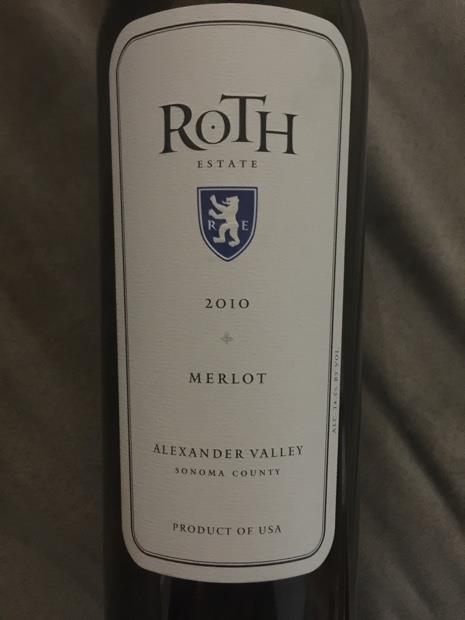 2010 Roth Estate Merlot, USA, California, Sonoma County, Alexander ...